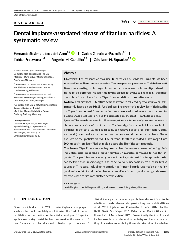 (PDF) Academy Report: Peri‐Implant Mucositis and Peri‐Implantitis: A ...