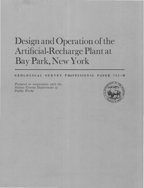 (PDF) Design and operation of the artificial-recharge plant at Bay Park ...