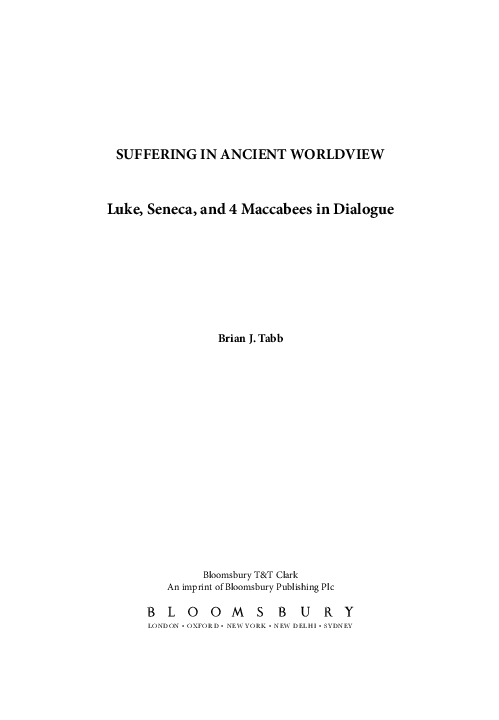 (PDF) Suffering in Ancient Worldview: Luke, Seneca, and 4 Maccabees in ...
