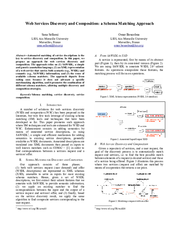 (PDF) Web Services Discovery and Composition: A Schema Matching Approach