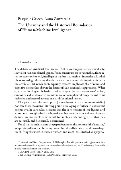 (PDF) The Uncanny and the Historical Boundaries of Human-Machine ...
