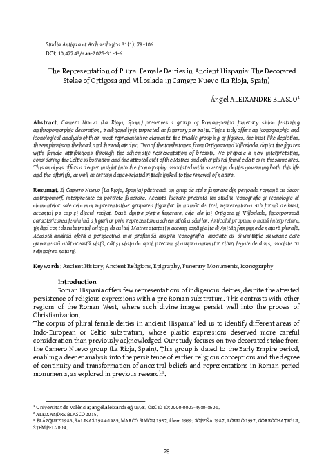 (PDF) The Representation of Plural Female Deities in Ancient Hispania ...