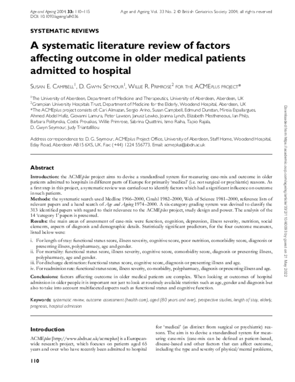 (PDF) A systematic literature review of factors affecting outcome in ...