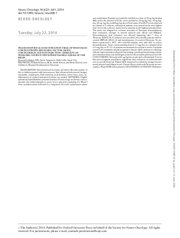 (PDF) Phase I Individual Dose Titration Trial of the Human ...