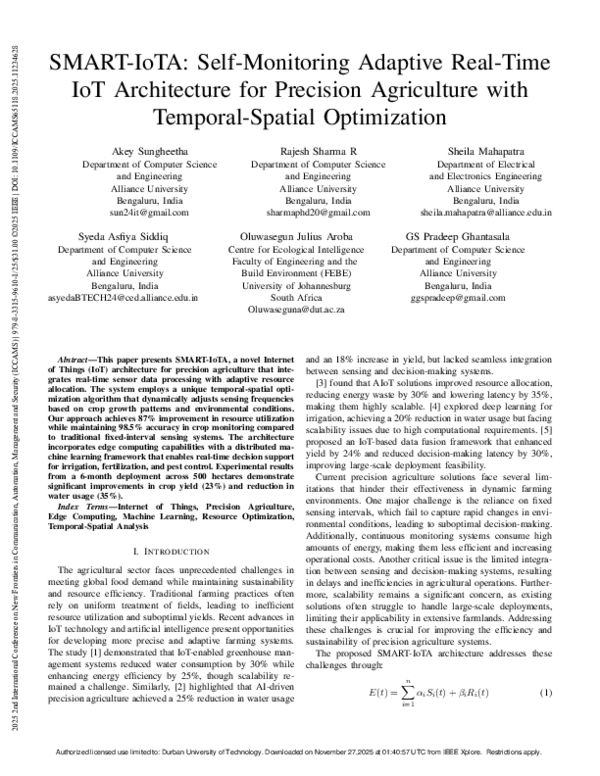 (PDF) SMART-IoTA: Self-Monitoring Adaptive Real-Time IoT Architecture for Precision Agriculture ...