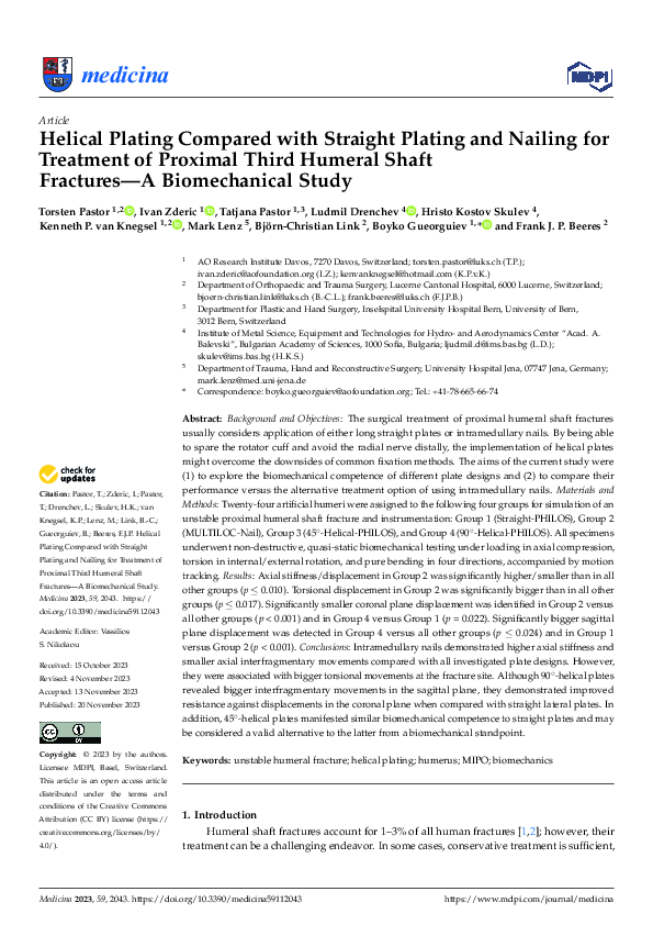 (PDF) Helical Plating Compared with Straight Plating and Nailing for ...