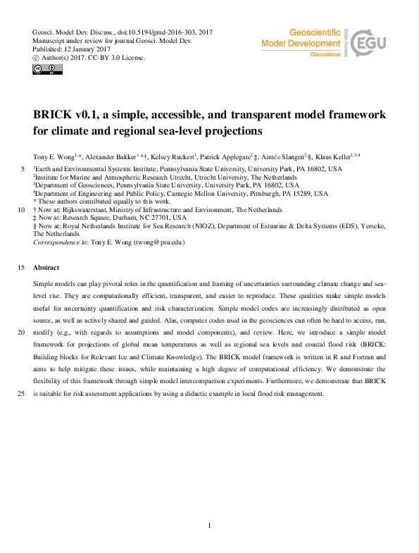 (PDF) BRICK v0.1, a simple, accessible, and transparent model framework ...