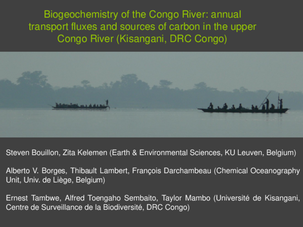 (PDF) Biogeochemistry of the Congo River: annual transport fluxes and ...