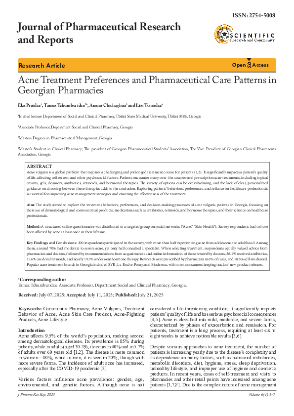 (PDF) Acne Treatment Preferences and Pharmaceutical Care Patterns in ...