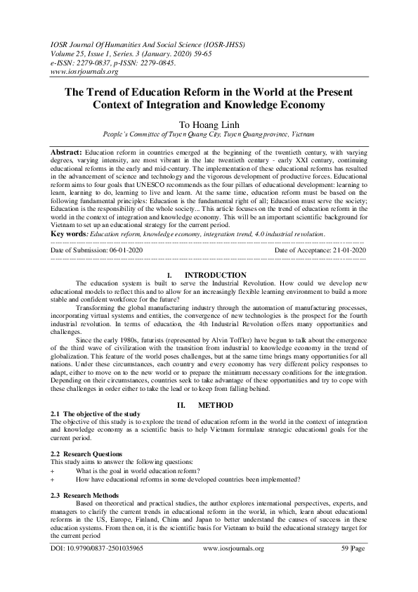 (PDF) The Trend of Education Reform in the World at the Present Context ...