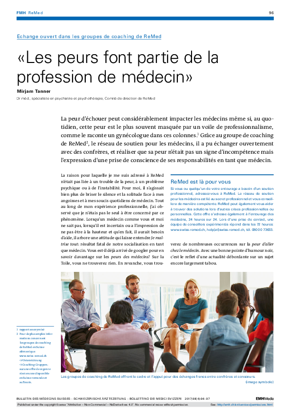(PDF) «Les peurs font partie de la profession de médecin»