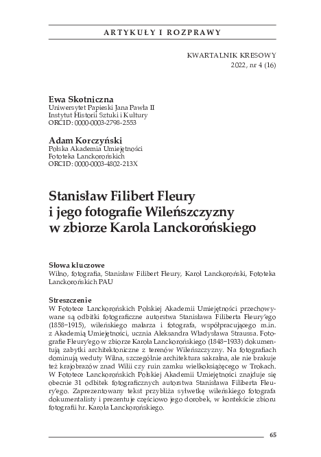 (PDF) Stanisław Filibert Fleury i jego fotografi e Wileńszczyzny w ...