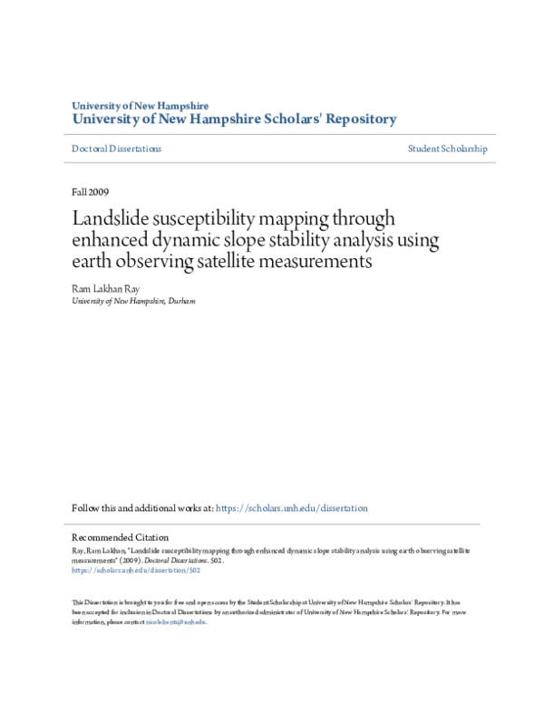 (PDF) Landslide susceptibility mapping through enhanced dynamic slope ...