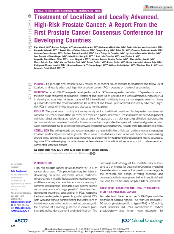 (PDF) Treatment of Localized and Locally Advanced, High-Risk Prostate ...