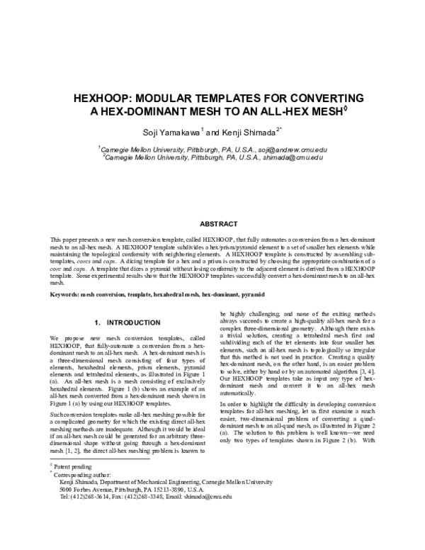 (PDF) HEXHOOP: Modular Templates for Converting a Hex-Dominant Mesh to ...