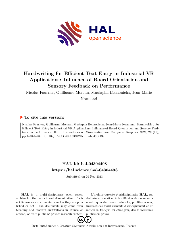 (PDF) Handwriting for Efficient Text Entry in Industrial VR ...