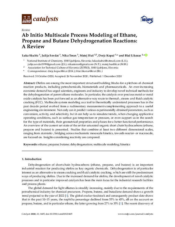 (PDF) Ab Initio Multiscale Process Modeling of Ethane, Propane and ...