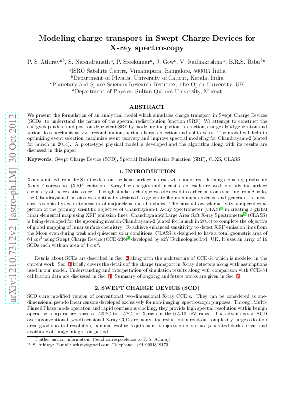 (PDF) Modeling charge transport in swept charge devices for x-ray ...