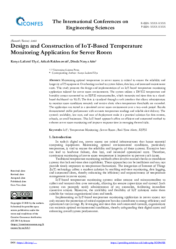 (PDF) Design and Construction of IoT-Based Temperature Monitoring ...