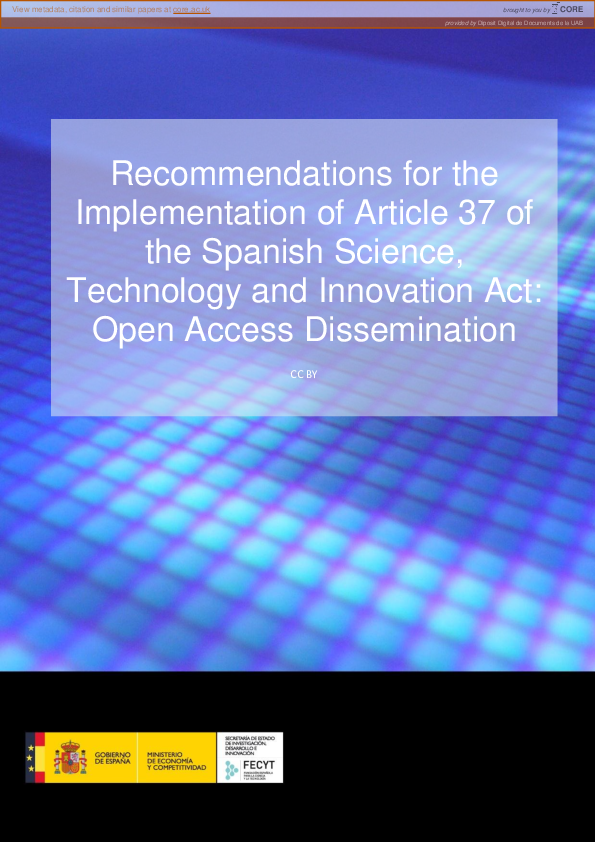 (PDF) Recomendaciones para la implementación del artículo 37 Difusión ...