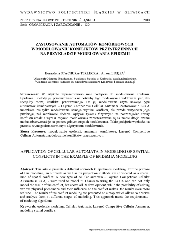 (PDF) Application of cellular automata in modeling of spatial conflicts in the example of ...