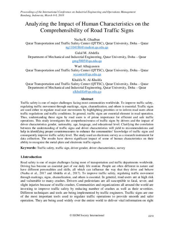 (PDF) Analyzing the impact of human characteristics on the ...