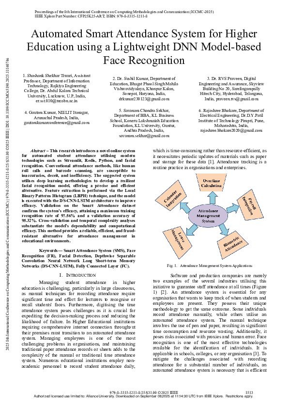 (PDF) Automated Smart Attendance System for Higher Education using a ...