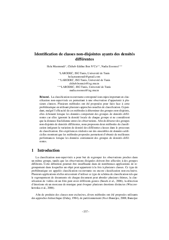 (PDF) Identification de classes non-disjointes ayants des densités ...