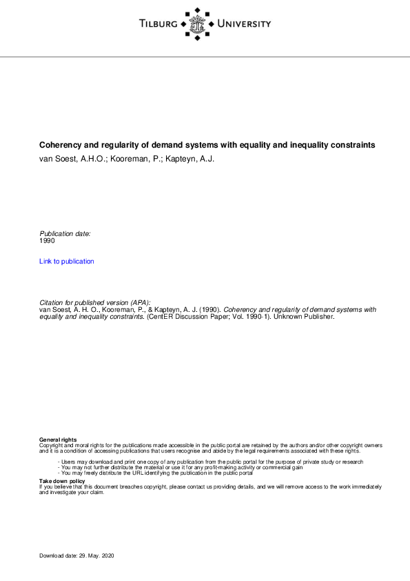 (PDF) Coherency and regularity of demand systems with equality and ...