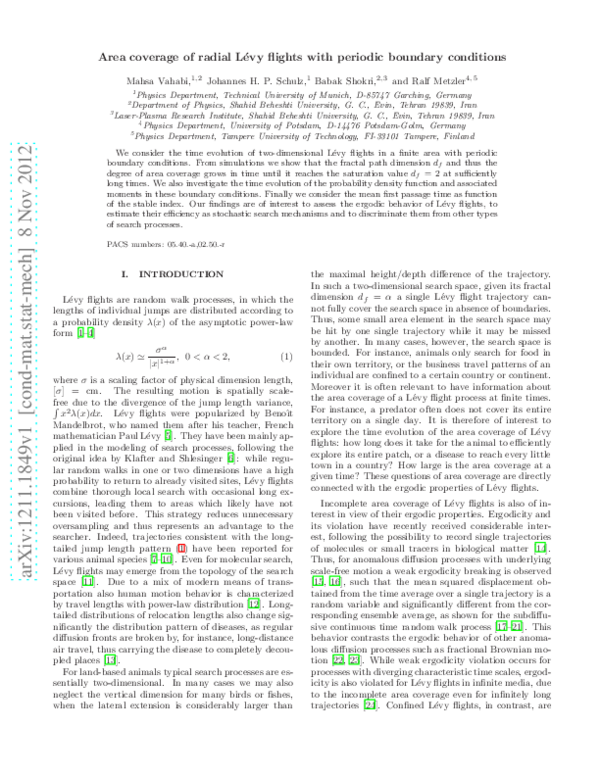 (PDF) Area coverage of radial Lévy flights with periodic boundary ...