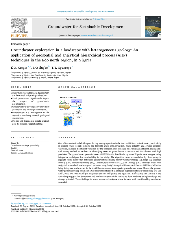 (PDF) Groundwater exploration in a landscape with heterogeneous geology ...
