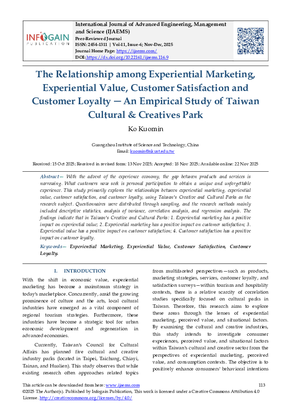 (PDF) The Relationship among Experiential Marketing, Experiential Value ...
