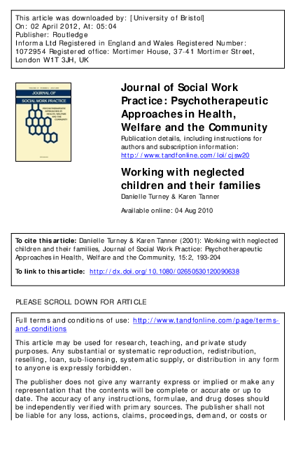 (PDF) Working with neglected children and their families
