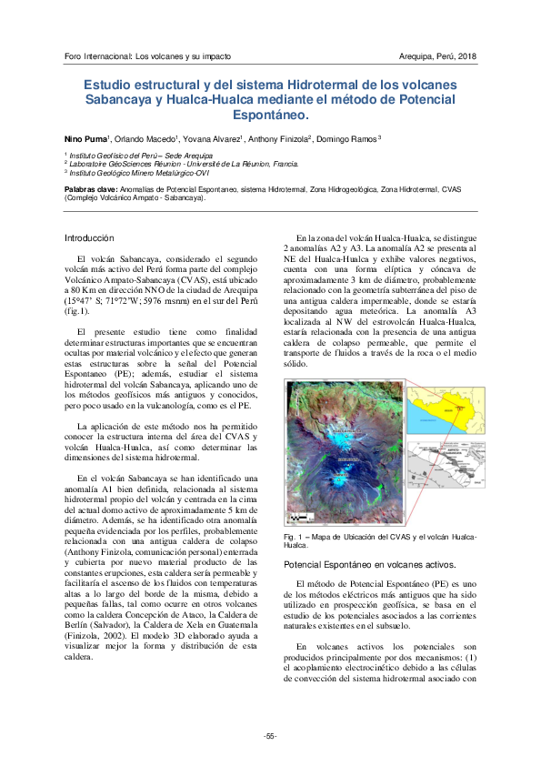 (PDF) Estudio estructural y del sistema hidrotermal de los volcanes Sabancaya y Hualca-Hualca ...
