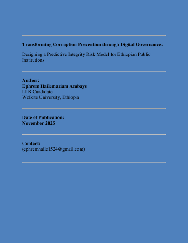 (PDF) Transforming Corruption Prevention through Digital Governance ...
