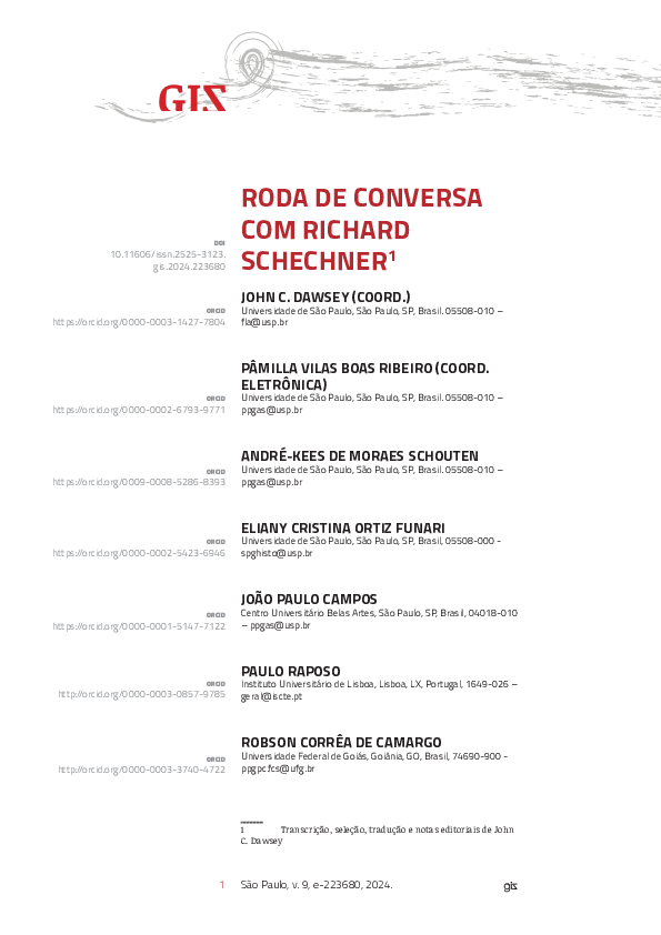 (PDF) RODA DE CONVERSA COM RICHARD SCHECHNER