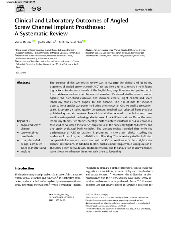 (PDF) Clinical and Laboratory Outcomes of Angled Screw Channel Implant ...