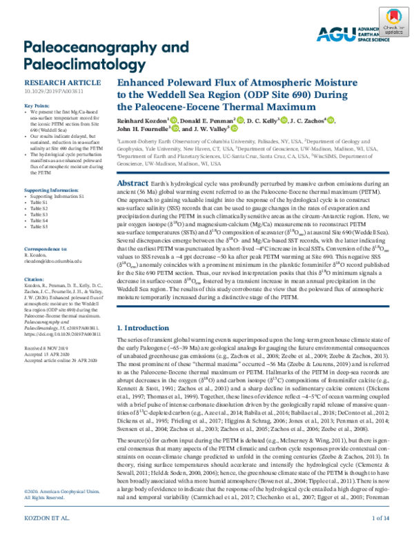 (PDF) Enhanced Poleward Flux of Atmospheric Moisture to the Weddell Sea ...