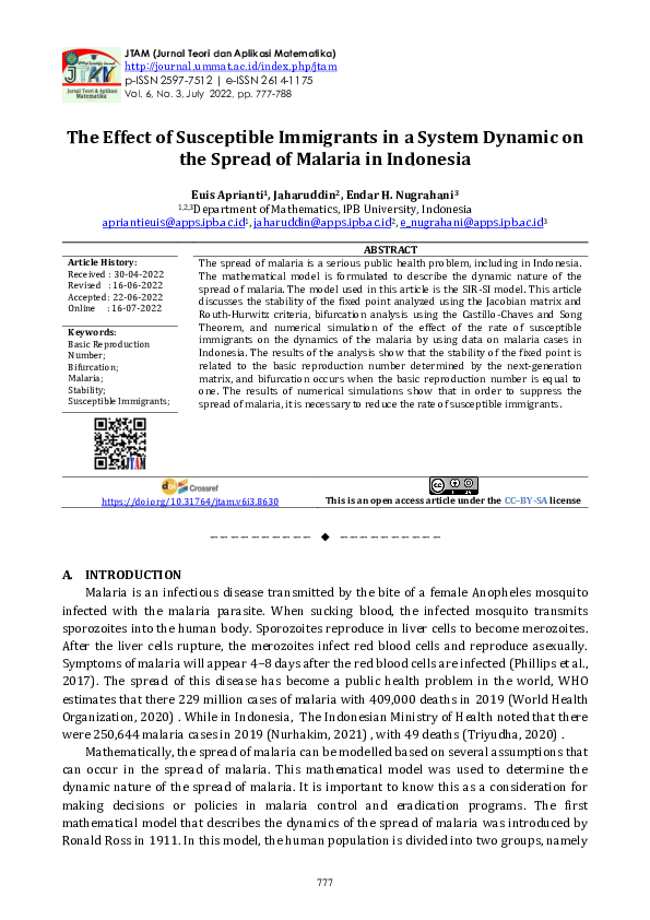 (PDF) The Effect of Susceptible Immigrants in a System Dynamic on the ...
