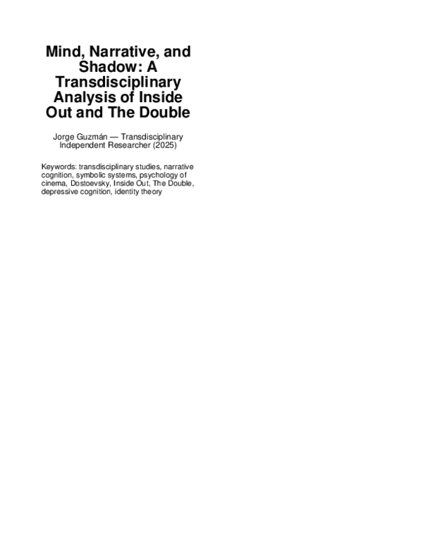 (PDF) Inside Out and The Double: Two Maps of the Human Mind from ...