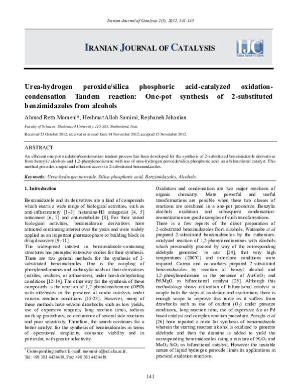 (PDF) Urea-hydrogen peroxide/silica phosphoric acid-catalyzed oxidation ...