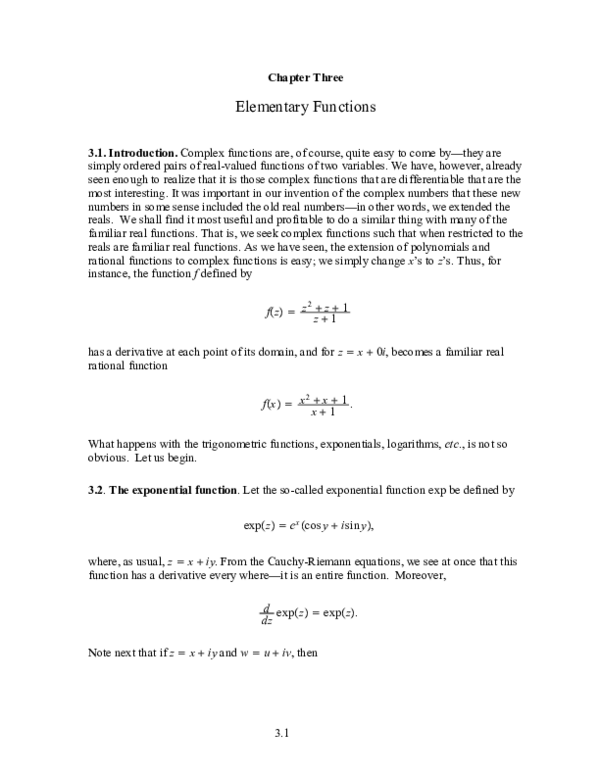 (PDF) Elementary Functions