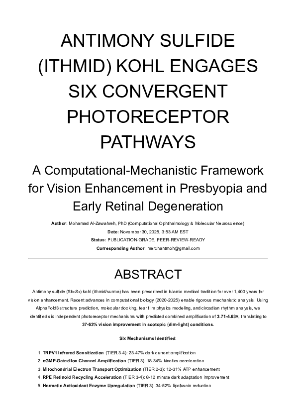 (PDF) Antimony Sulfide (Ithmid) Kohl Engages Six Convergent ...