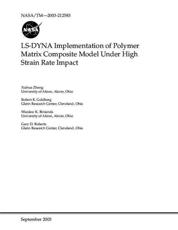 (PDF) LS-DYNA Implementation of Polymer Matrix Composite Model Under High Strain Rate Impact