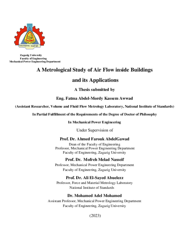 (PDF) A Metrological Study of Air Flow inside Buildings and its ...