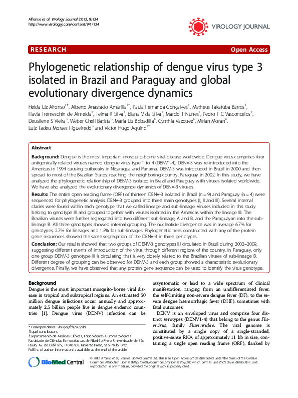 (PDF) Phylogenetic relationship of dengue virus type 3 isolated in ...