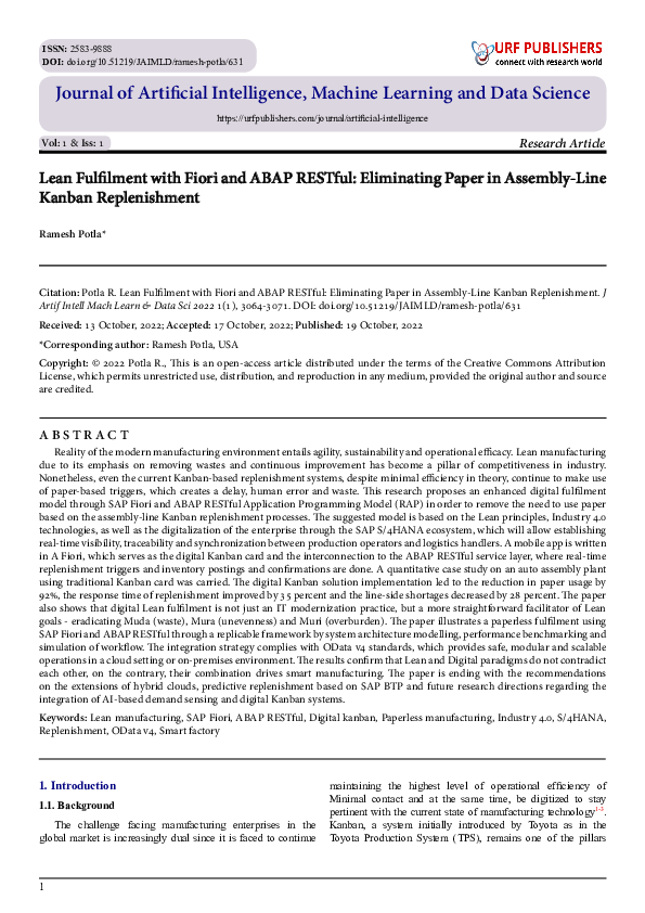 (PDF) Lean Fulfilment with Fiori and ABAP RESTful: Eliminating Paper in ...