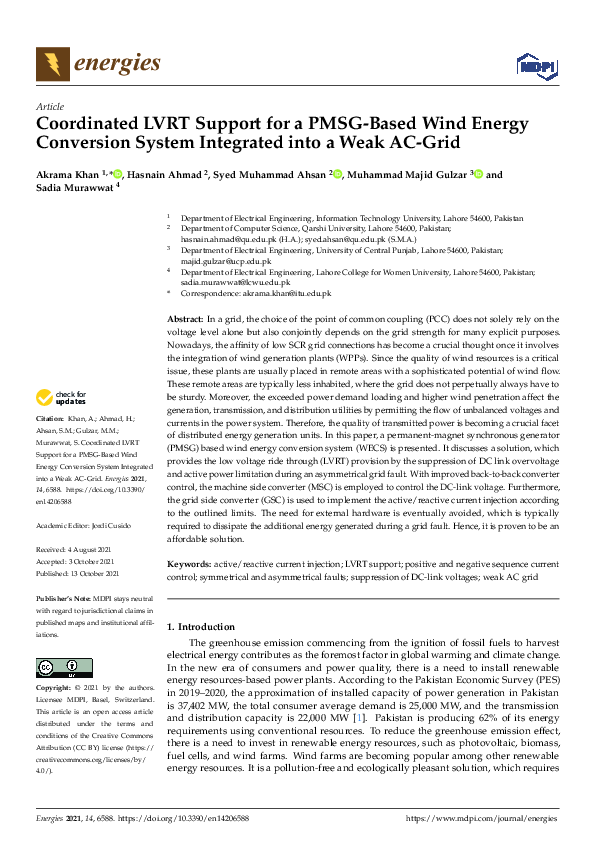 (PDF) Coordinated LVRT Support for a PMSG-Based Wind Energy Conversion ...