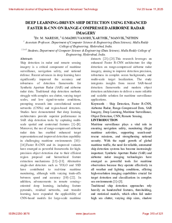 (PDF) DEEP LEARNING-DRIVEN SHIP DETECTION USING ENHANCED FASTER R-CNN ON RANGE-COMPRESSED ...