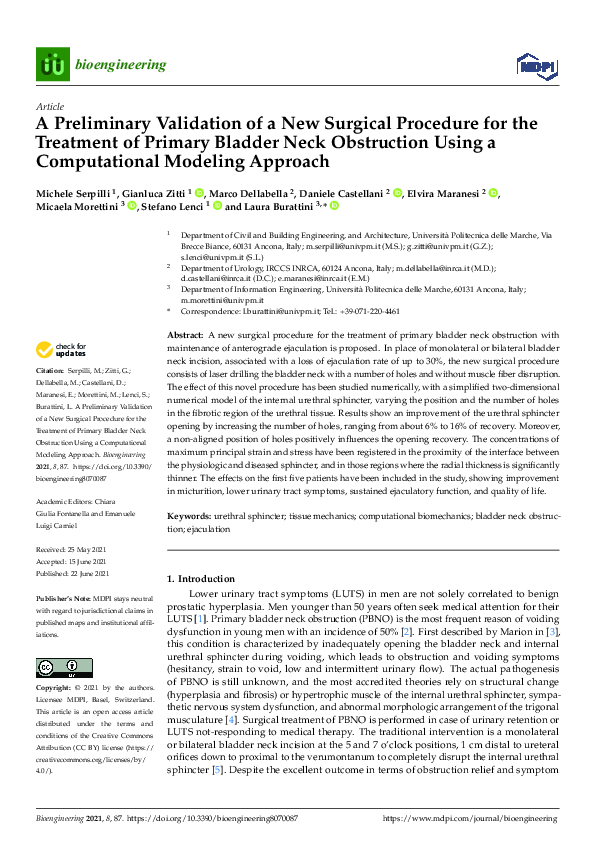 (PDF) A Preliminary Validation of a New Surgical Procedure for the ...